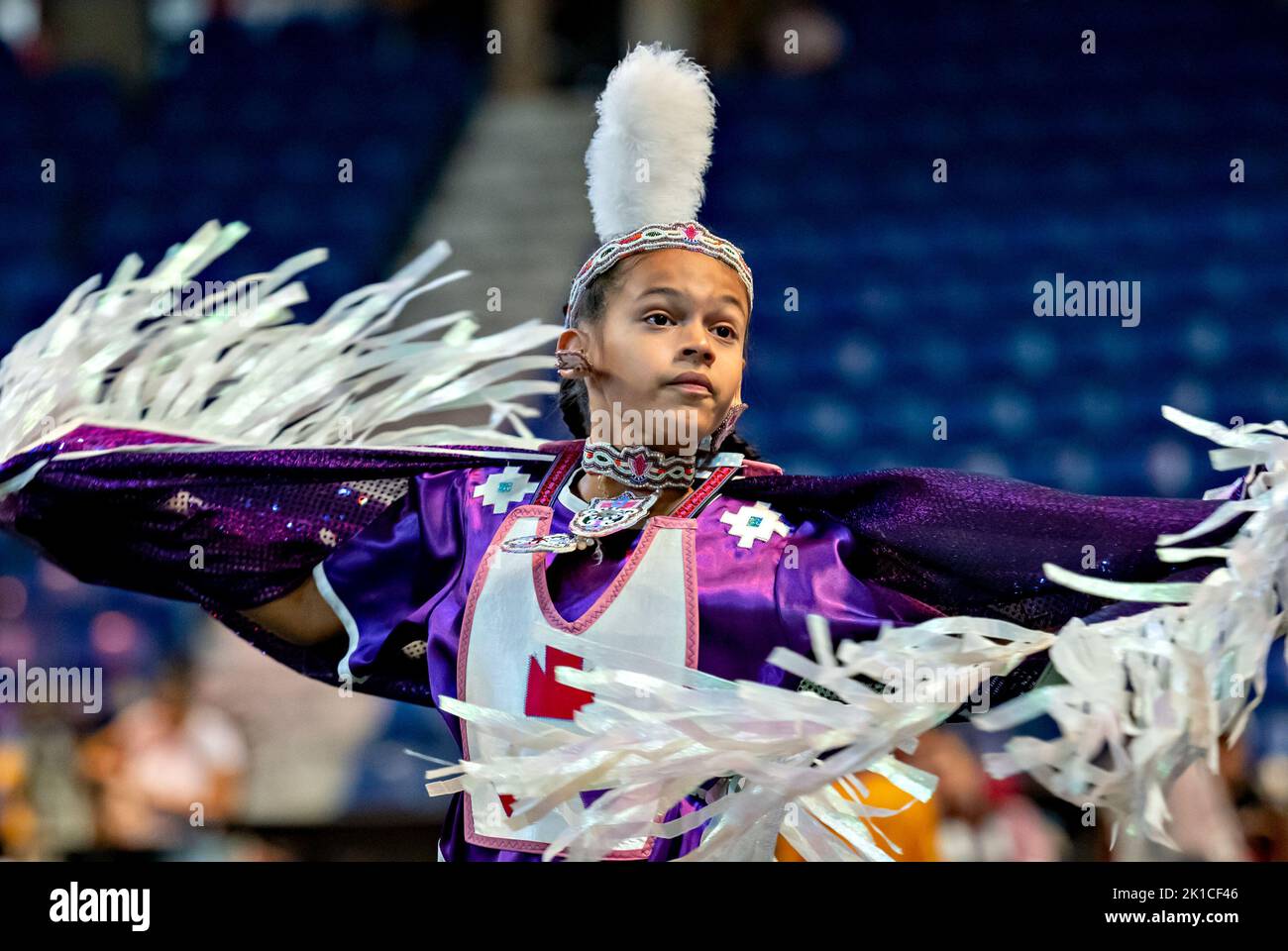 Langley, Canada. 16th Sep, 2022. A dancer dressed in indigenous costume ...