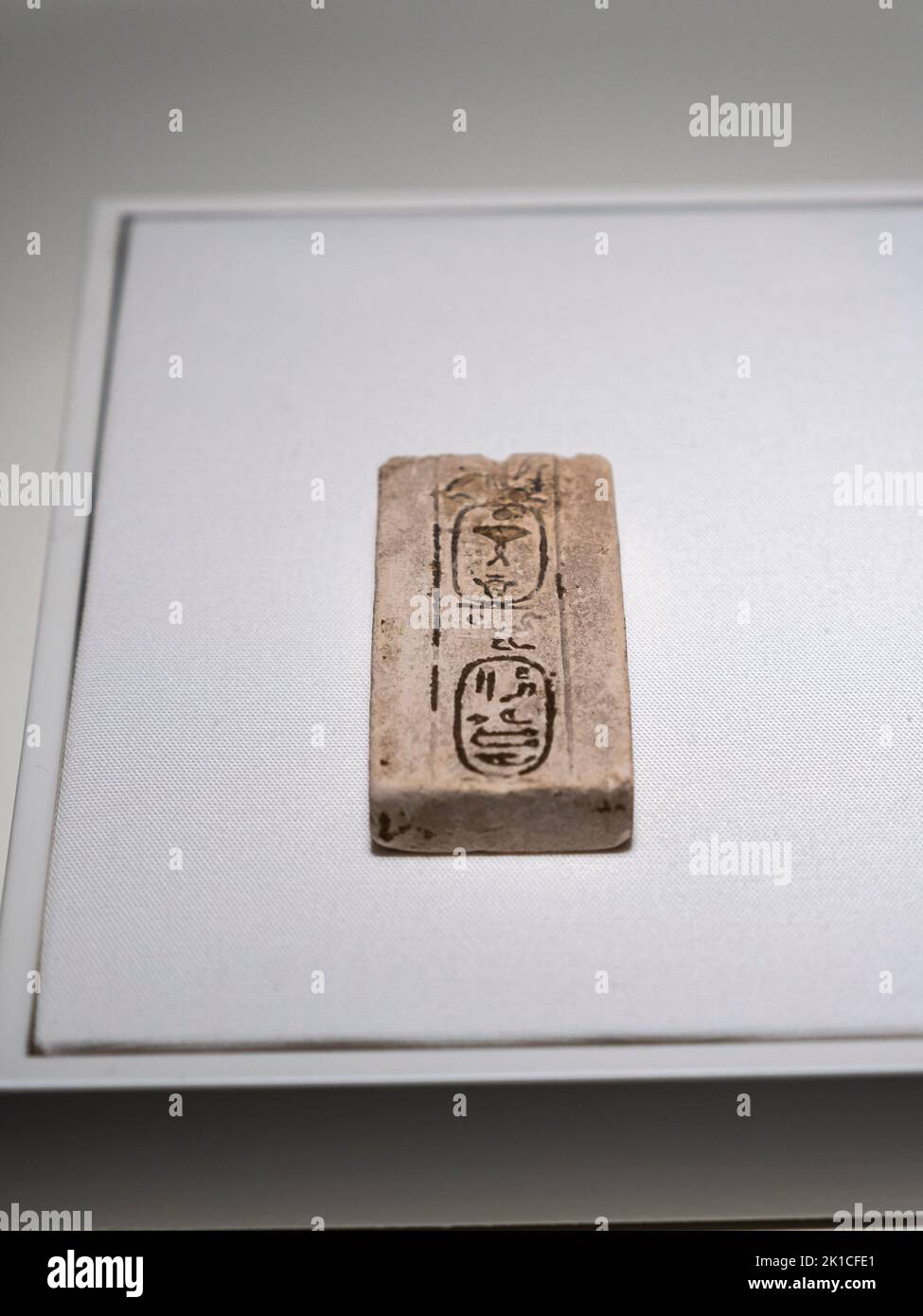 Pharaoh Psammetichus I foundation deposit plaques, white faience, gold ...