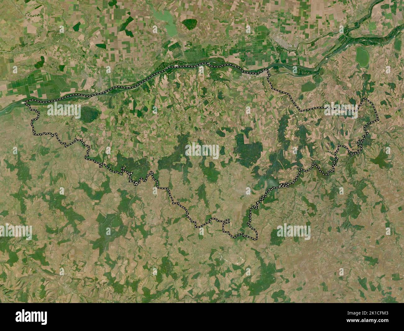 Silistra, province of Bulgaria. Low resolution satellite map Stock ...