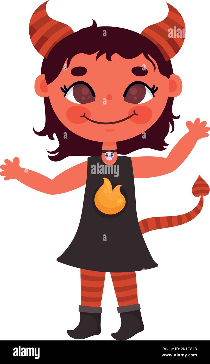Girl With Devil Disguise Character Stock Vector Image And Art Alamy