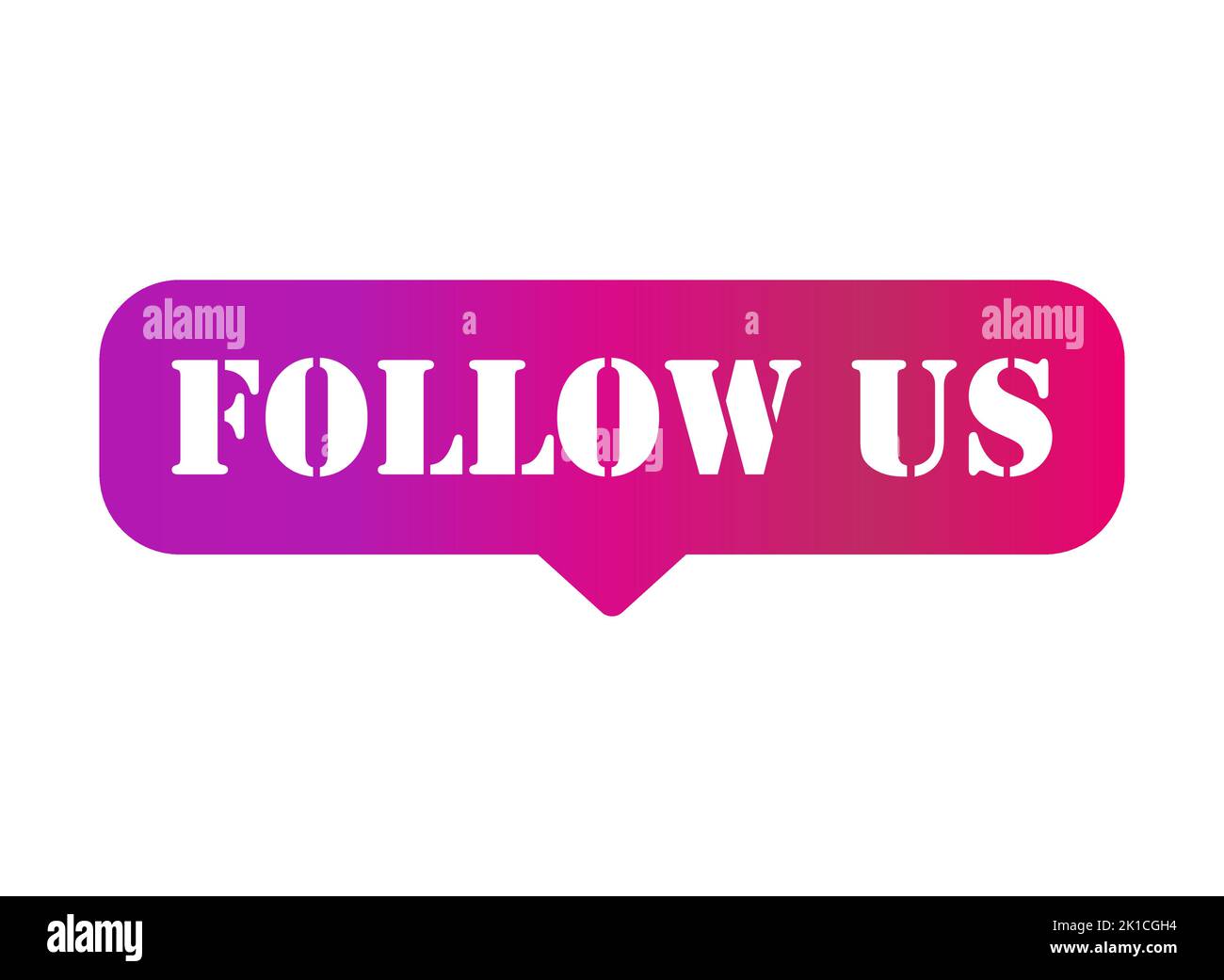 Follow us graphic concept symbol, speech button web label, vector ...