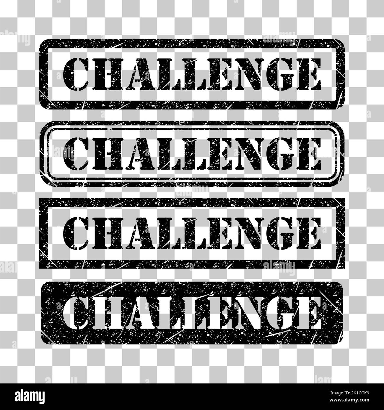 Set of Challenge stamp symbol, label sticker sign button, text banner ...