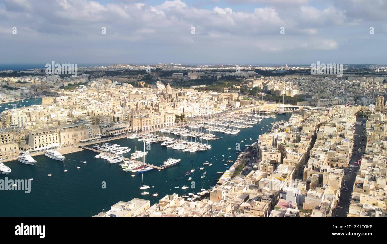Aerial view of Senglea ancient cityscape in Malta Stock Photo - Alamy