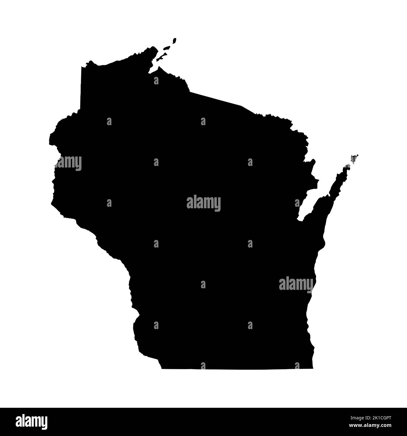 Wisconsin map shape, united states of america. Flat concept icon symbol ...
