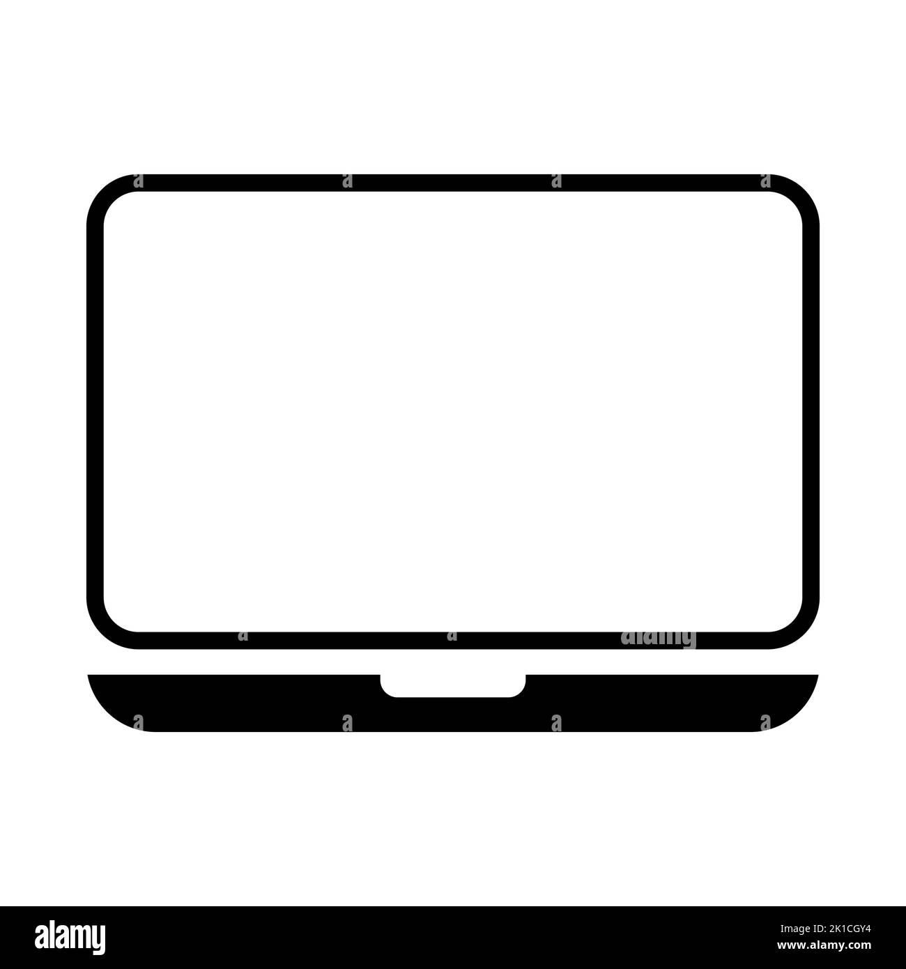Laptop flat web icon, notebook computer technology symbol , blank display vector illustration ...
