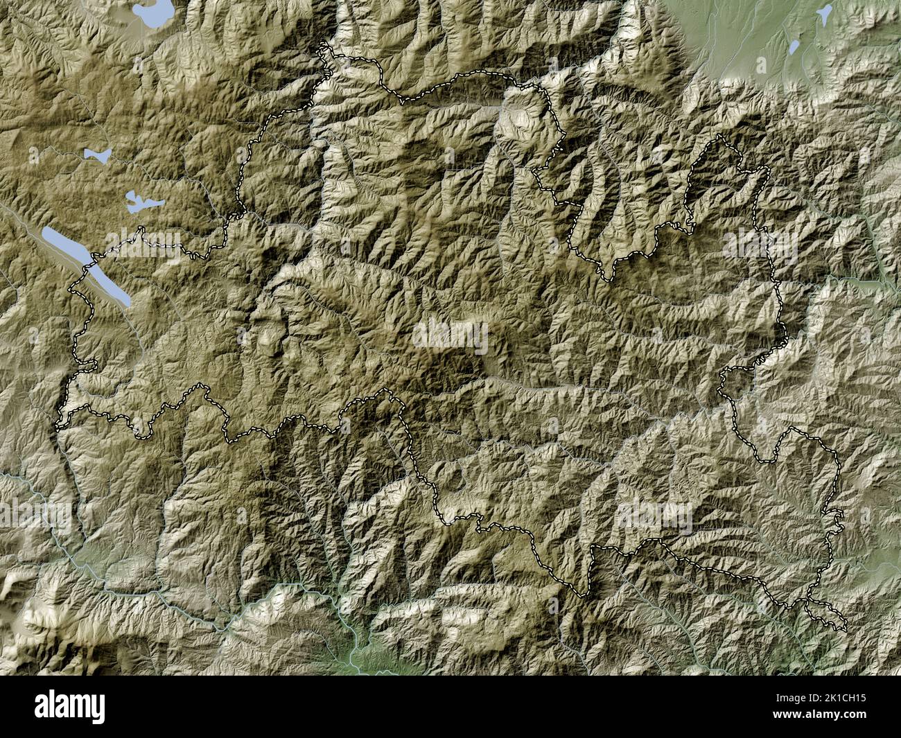 Smolyan, province of Bulgaria. Elevation map colored in wiki style with ...