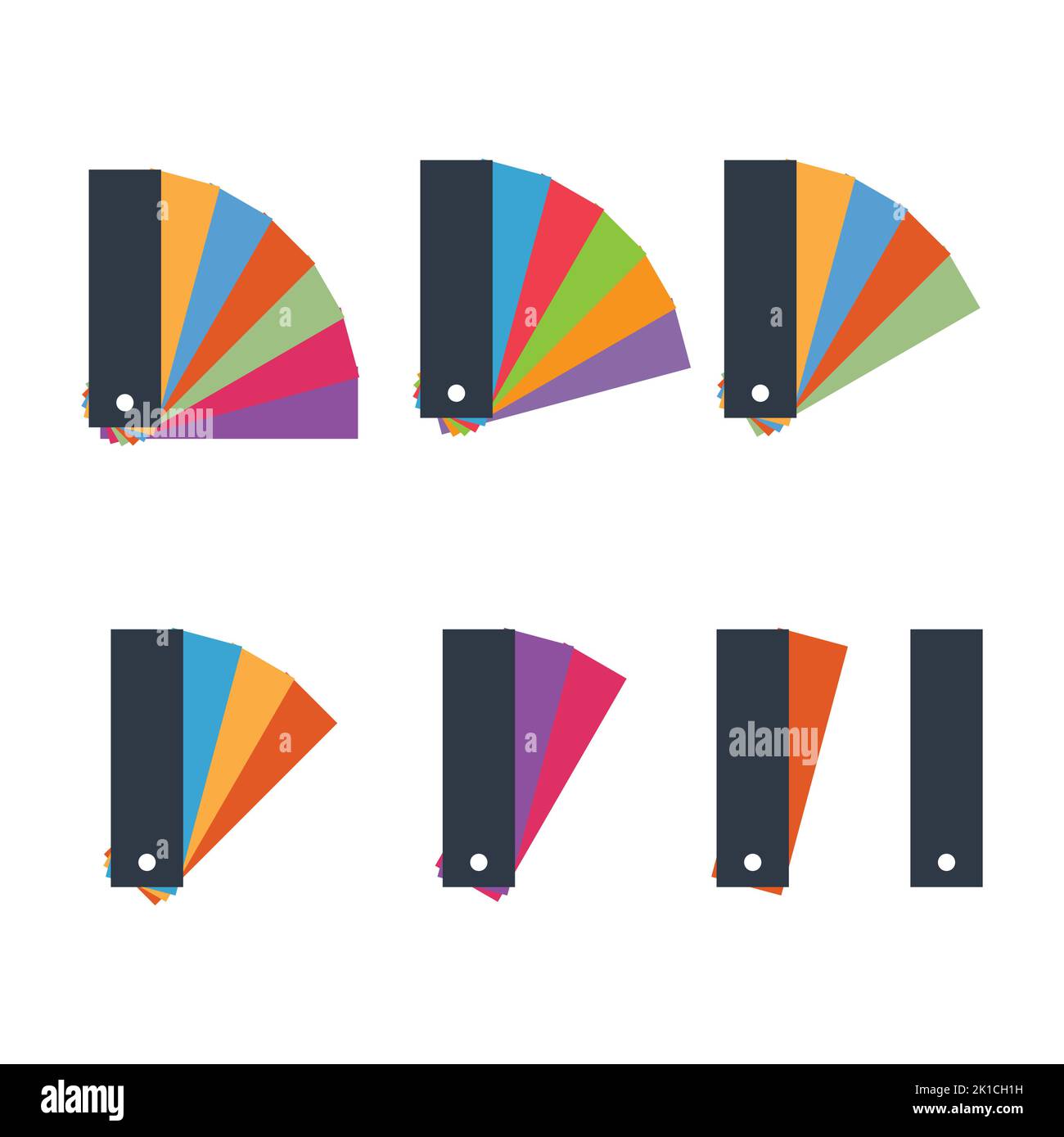 Set of Pantone color icon, colorful graphic catalog symbol, color ...