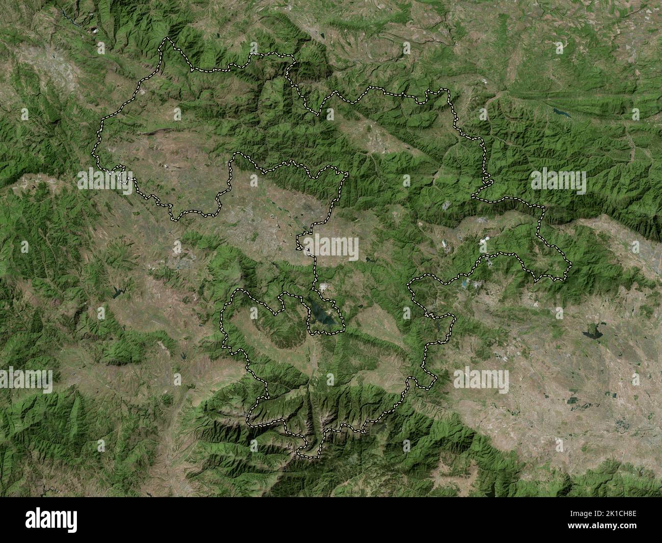 Sofia, province of Bulgaria. High resolution satellite map Stock Photo ...