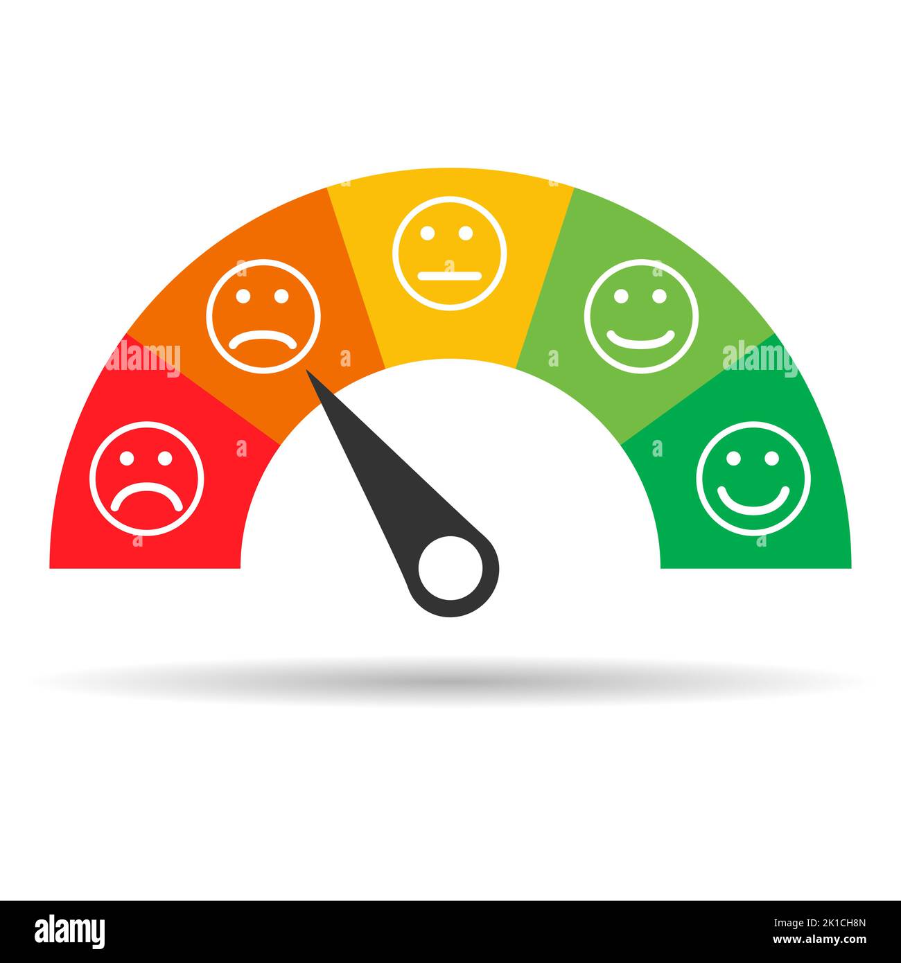 Customer satisfaction meter shadow icon, graph rating measure business ...