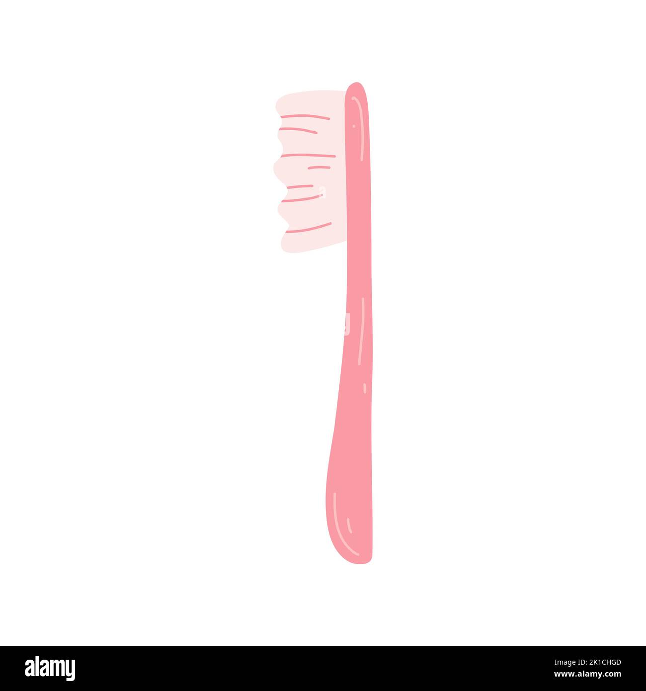 Hand drawn toothbrush for brushing teeth in cartoon flat style. Vector ...