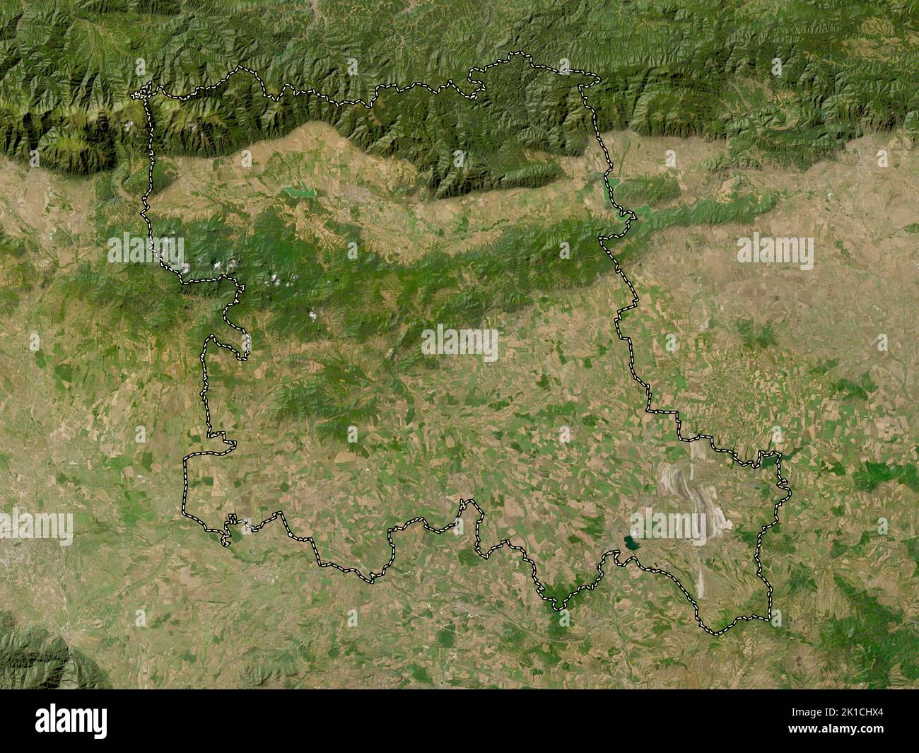 Stara Zagora, province of Bulgaria. Low resolution satellite map Stock ...