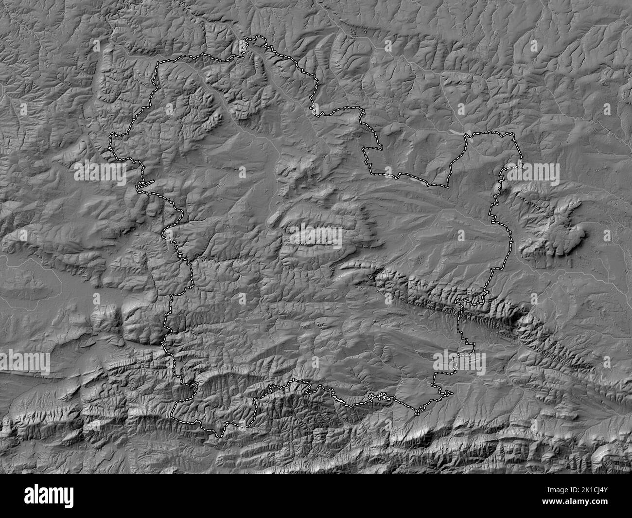 Targovishte, province of Bulgaria. Bilevel elevation map with lakes and ...