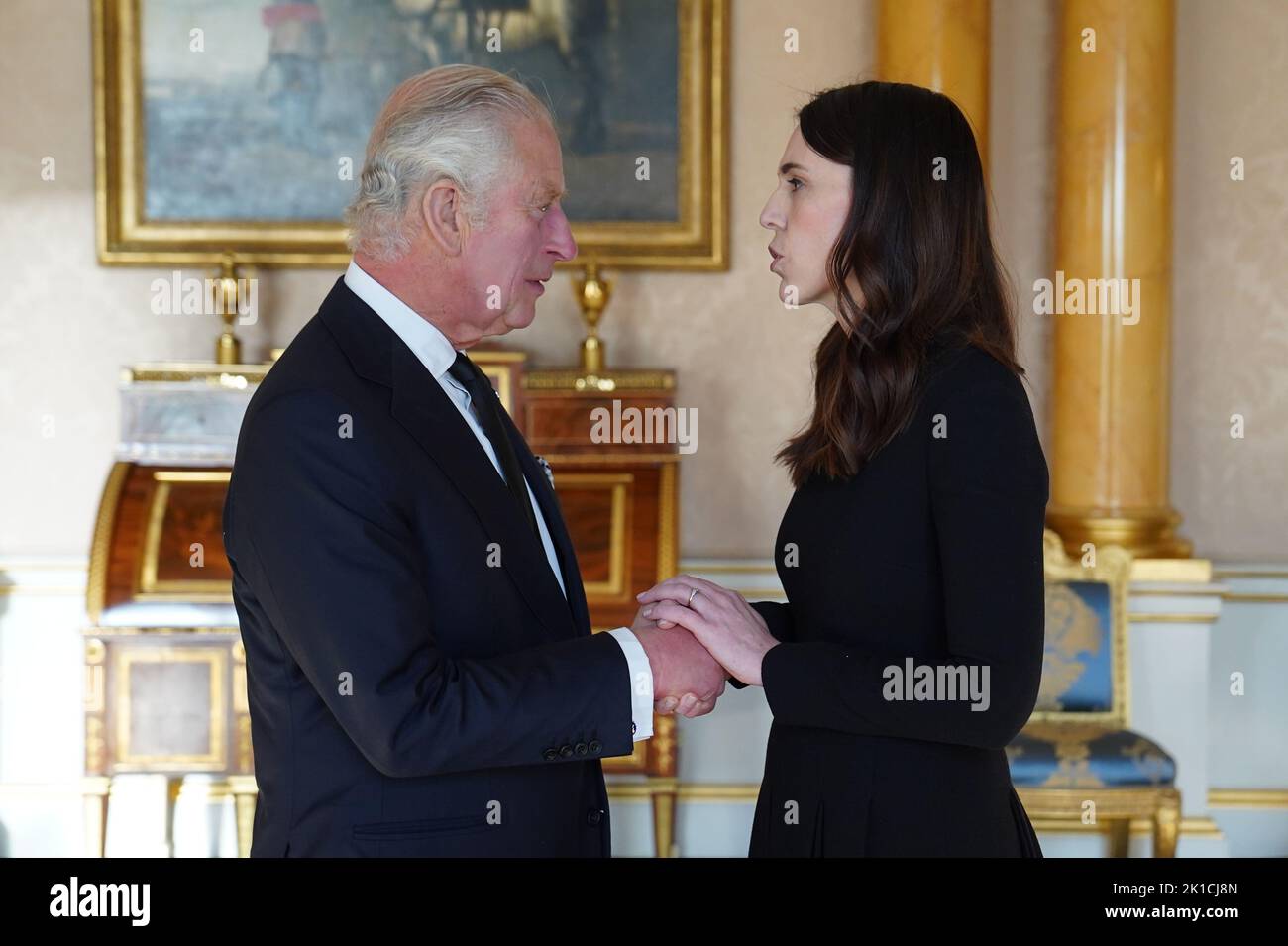 King Charles III speaks with Prime Minister of New Zealand, Jacinda ...