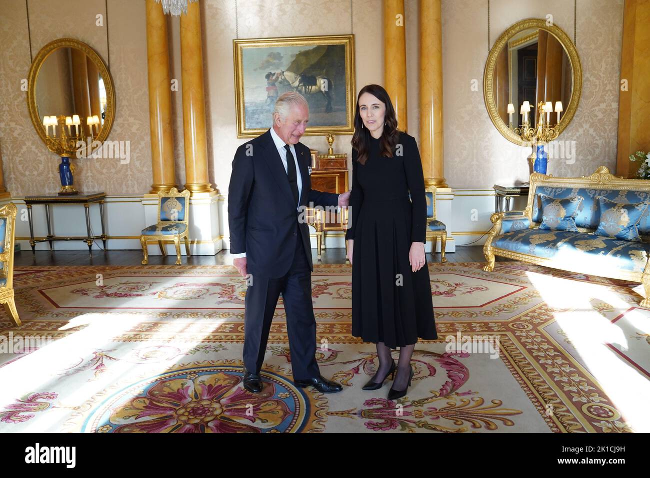 King Charles III speaks with Prime Minister of New Zealand, Jacinda ...