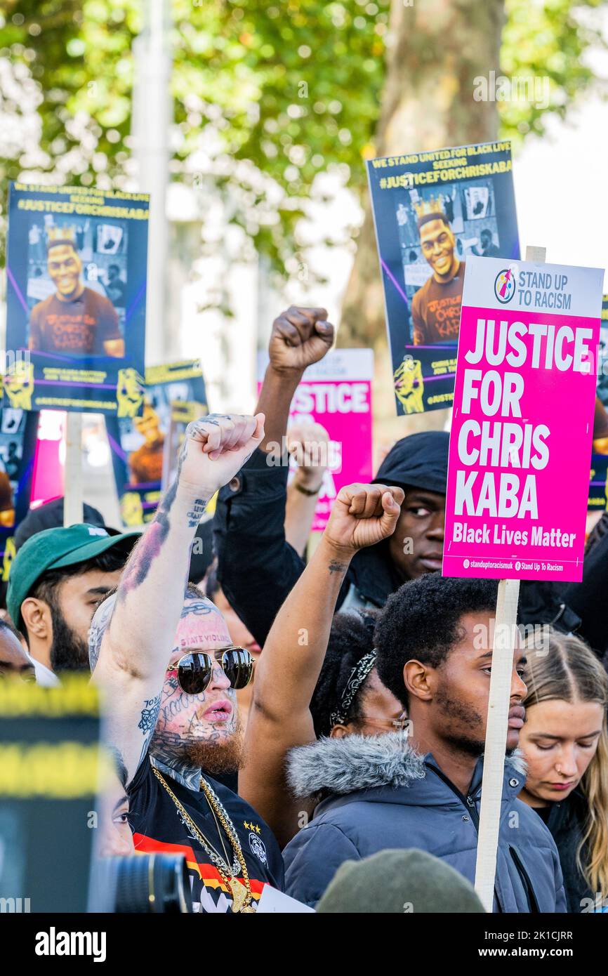 London, UK. 17th Sep, 2022. A protest outside New Scotland Yard over ...