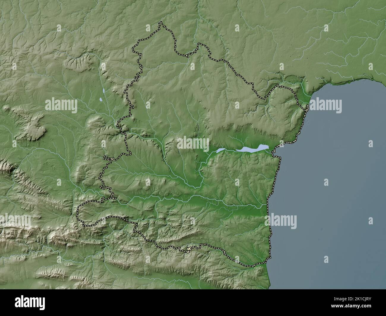 Varna, province of Bulgaria. Elevation map colored in wiki style with ...