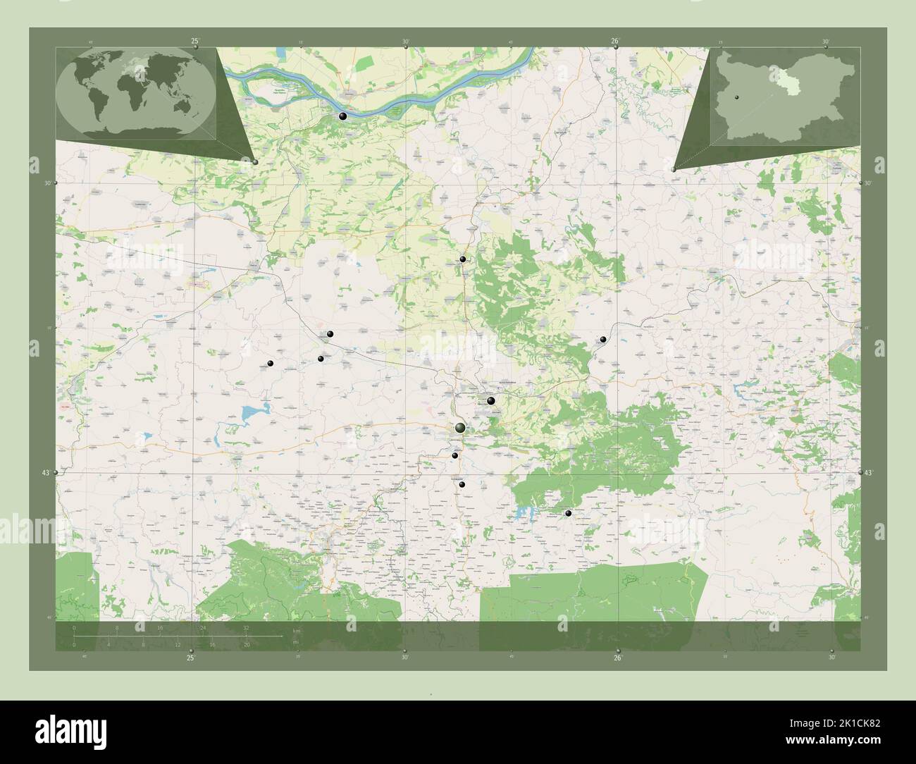 Veliko Tarnovo, province of Bulgaria. Open Street Map. Locations of ...