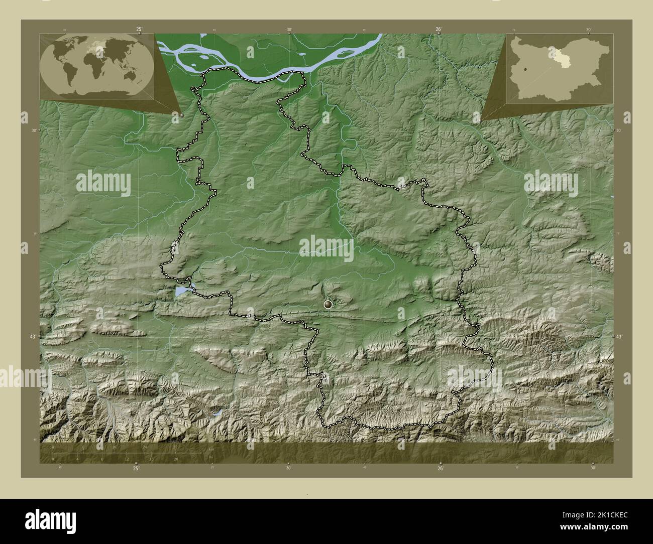 Veliko Tarnovo, province of Bulgaria. Elevation map colored in wiki ...