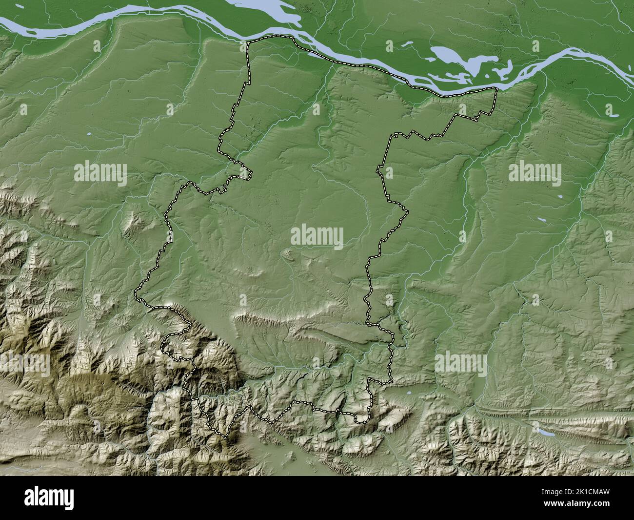 Vratsa, province of Bulgaria. Elevation map colored in wiki style with ...