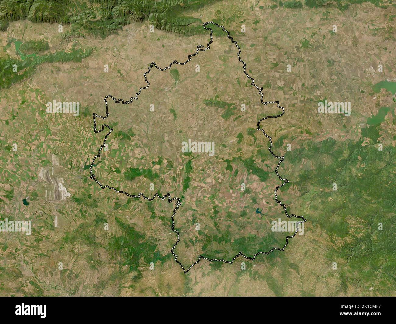 Yambol, province of Bulgaria. Low resolution satellite map Stock Photo ...