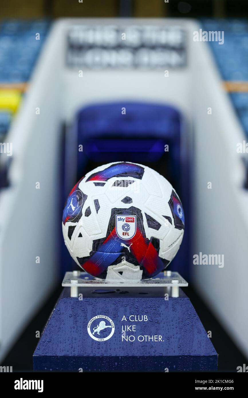 The EFL Puma football seen in place before kick off during the Sky Bet ...