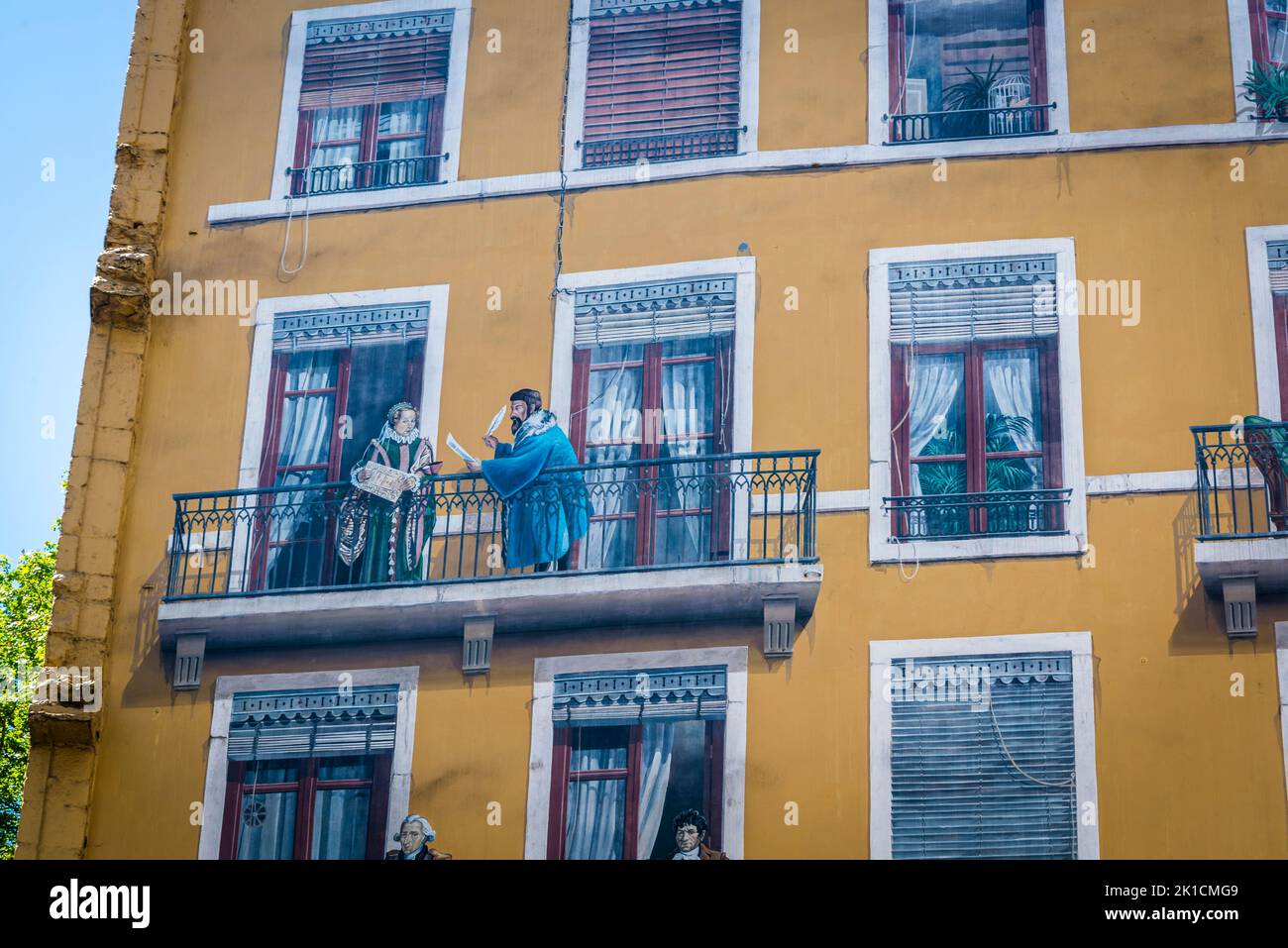 Fresque des Lyonnais, famous trompe-l'oeil painting on the side of a ...