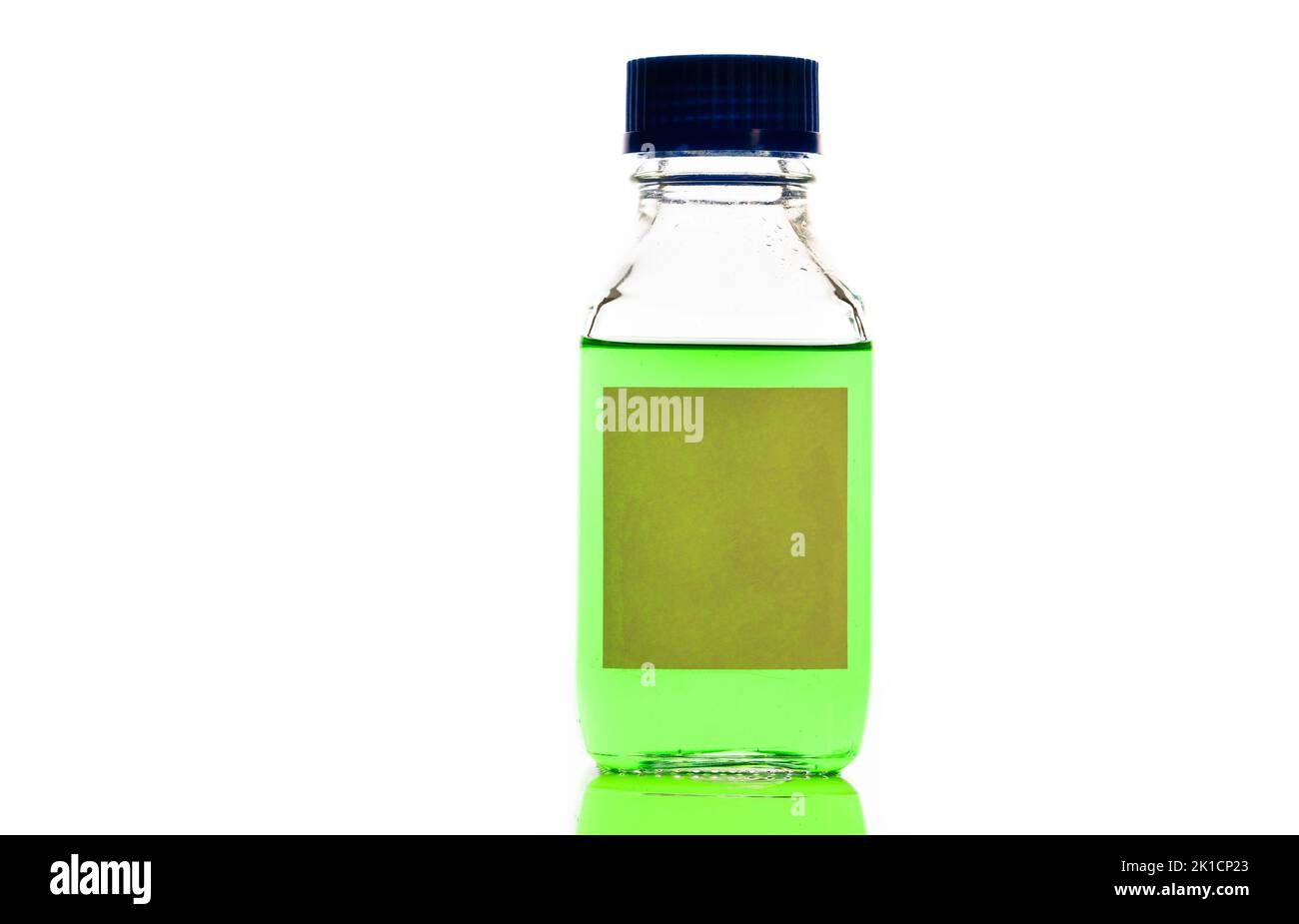 green chemical solution in a reagent bottle Stock Photo - Alamy