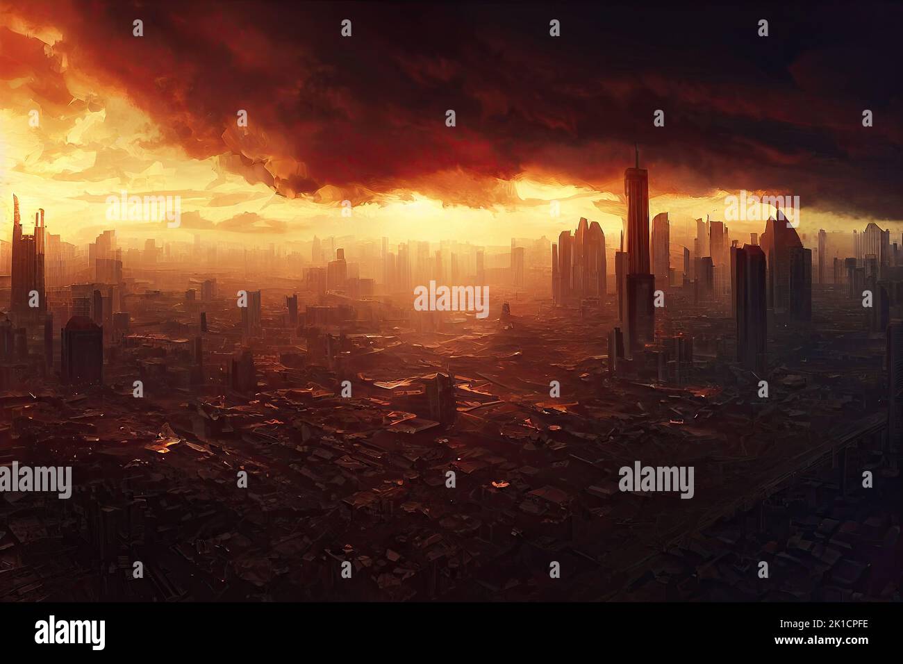 An apocalyptic, climate-changed-induced firestorm ravages city streets ...