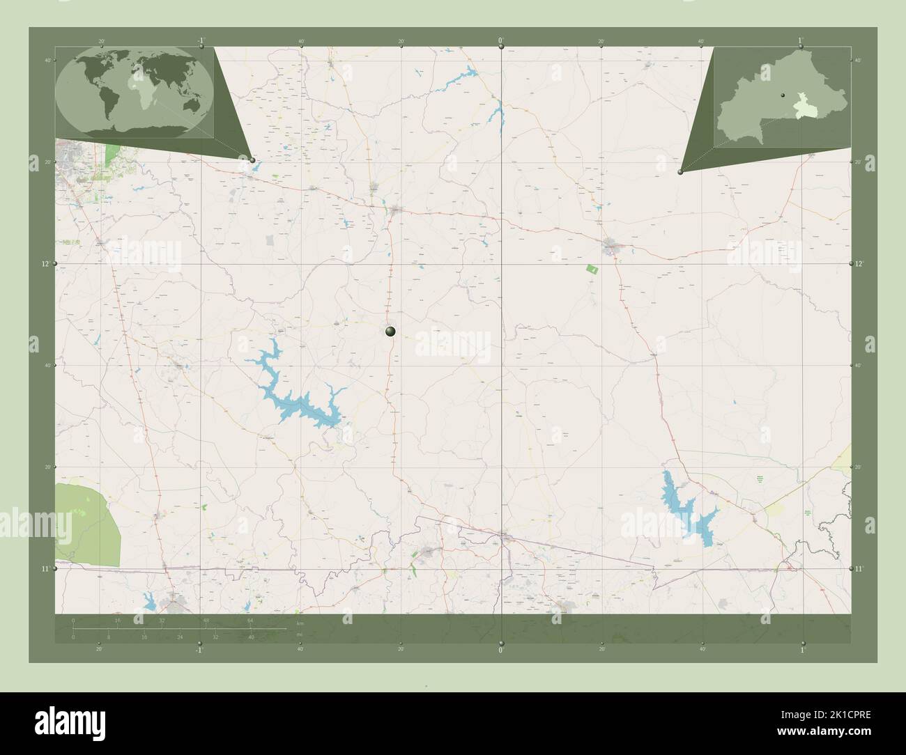 Centre-Est, region of Burkina Faso. Open Street Map. Corner auxiliary ...