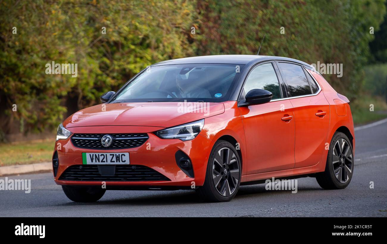 2021 orange Vauxhall electric Corsa e car Stock Photo - Alamy