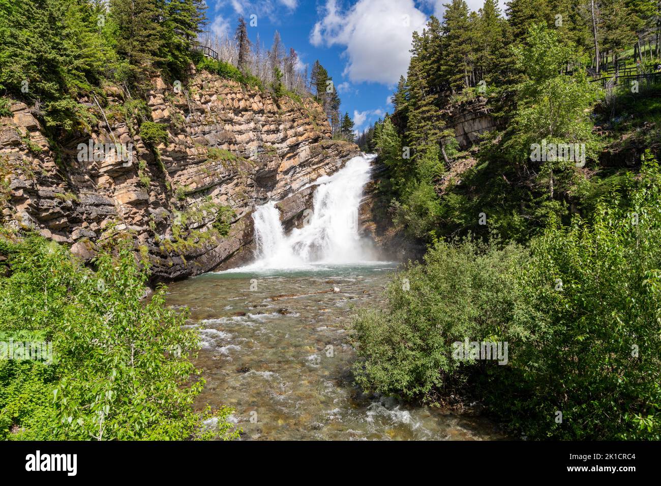 Cameron Falls waterfall - Waterton Lakes National Park Canada Stock ...