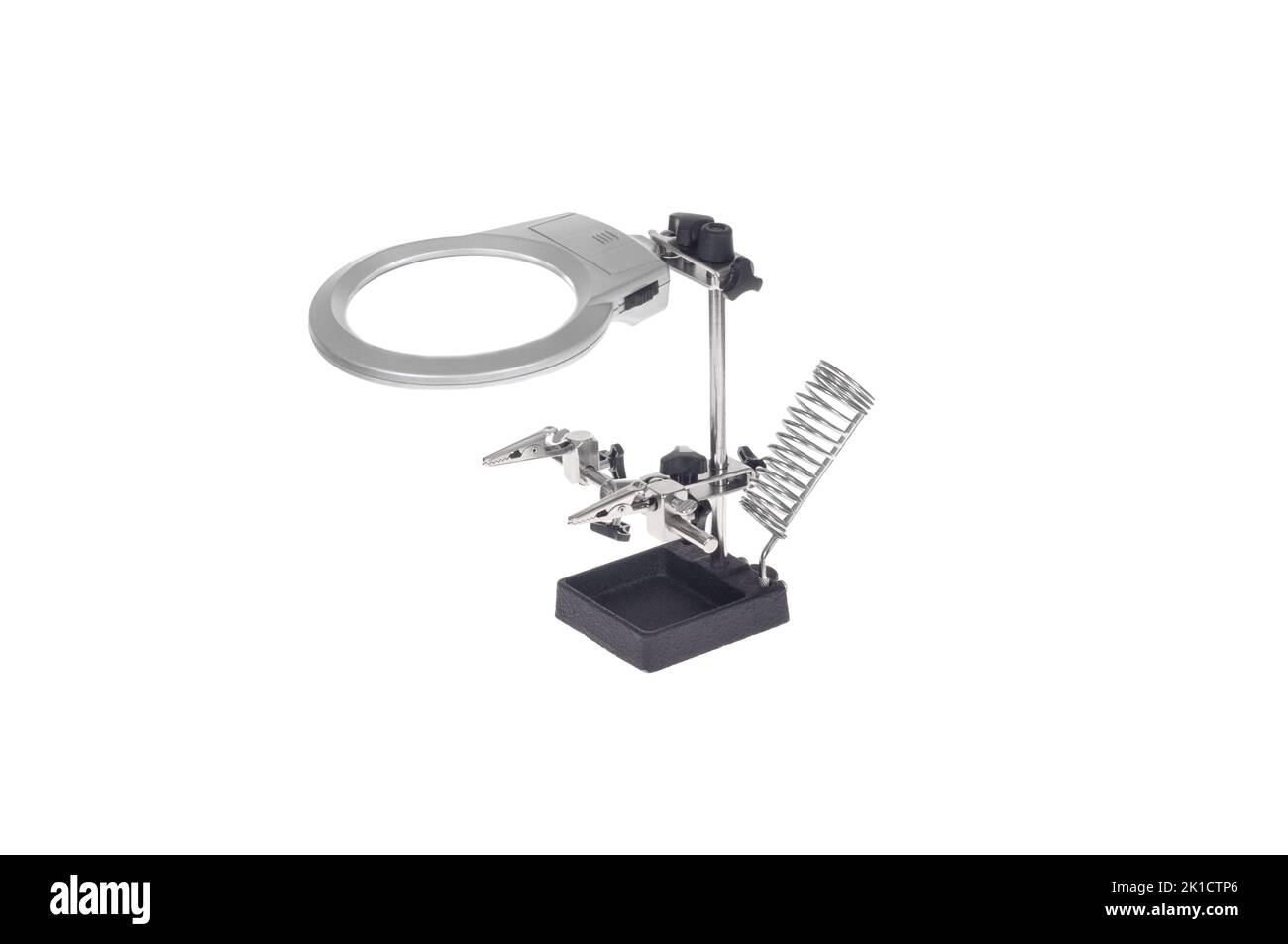 precision mechanics device with magnifying glass Stock Photo - Alamy