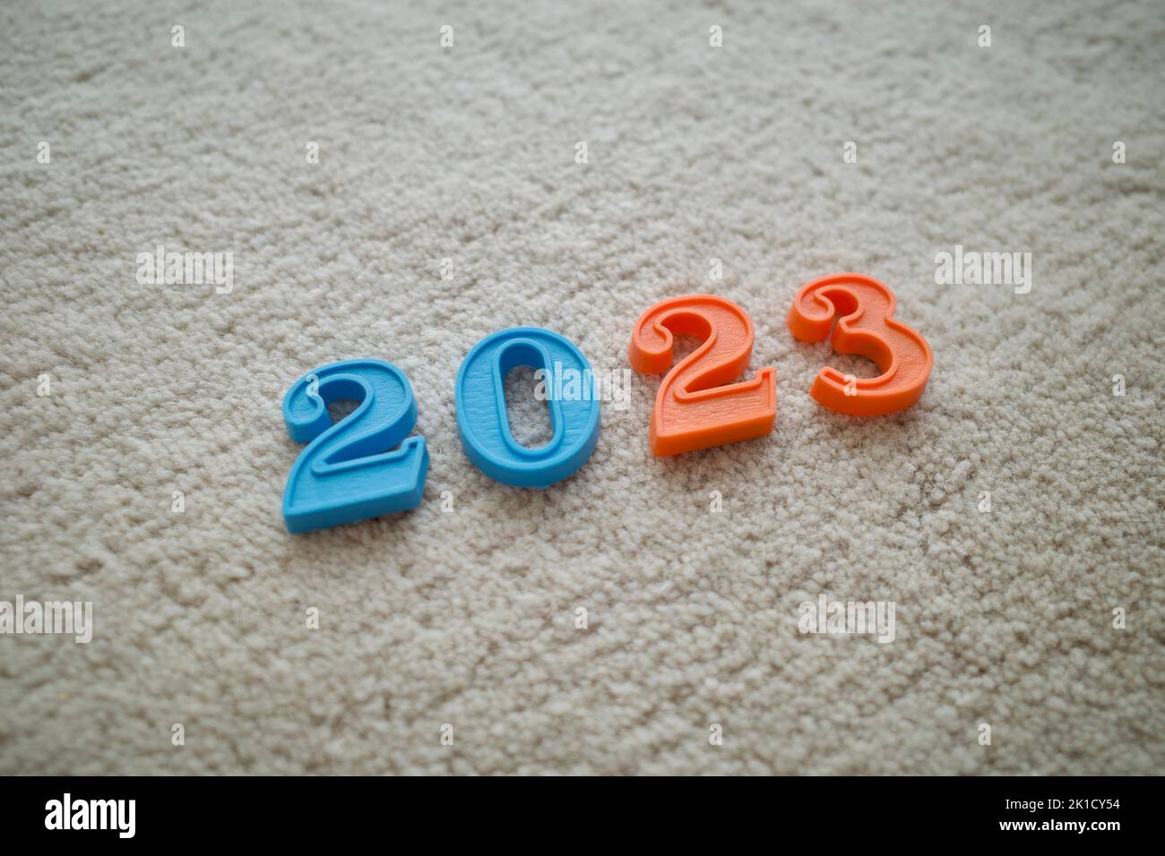 The word 2023 is placed in white fabric Stock Photo - Alamy