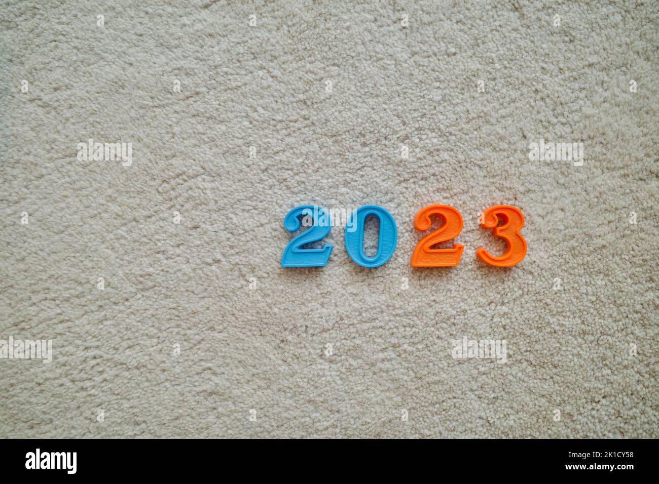 The word 2023 is placed in white fabric Stock Photo - Alamy