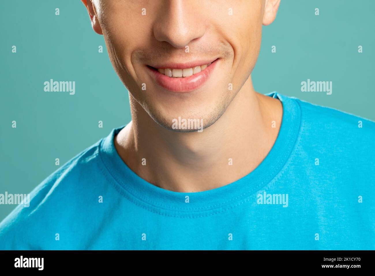 Perfect smile. Dental care. Positive male portrait. Aesthetic ...