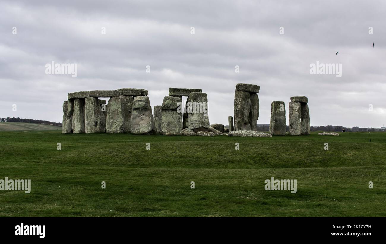 The prehistoric monument called Stonehenge on Salisbury Plain in ...