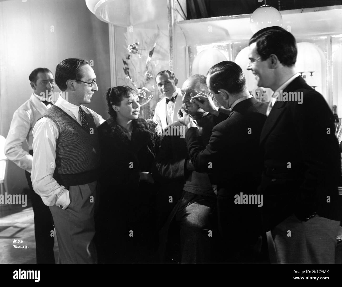 Director SONNIE HALE JESSIE MATTHEWS probably ROBERT HALE with Make-Up Man and BARRY MacKAY on ...