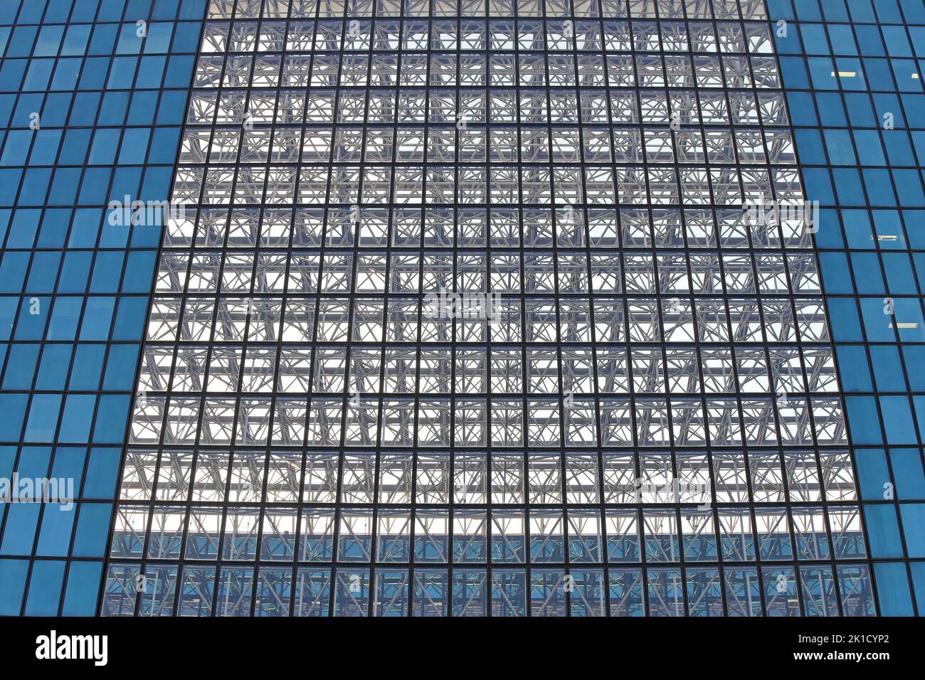 Glass and steel structure at modern building skyscraper Stock Photo - Alamy