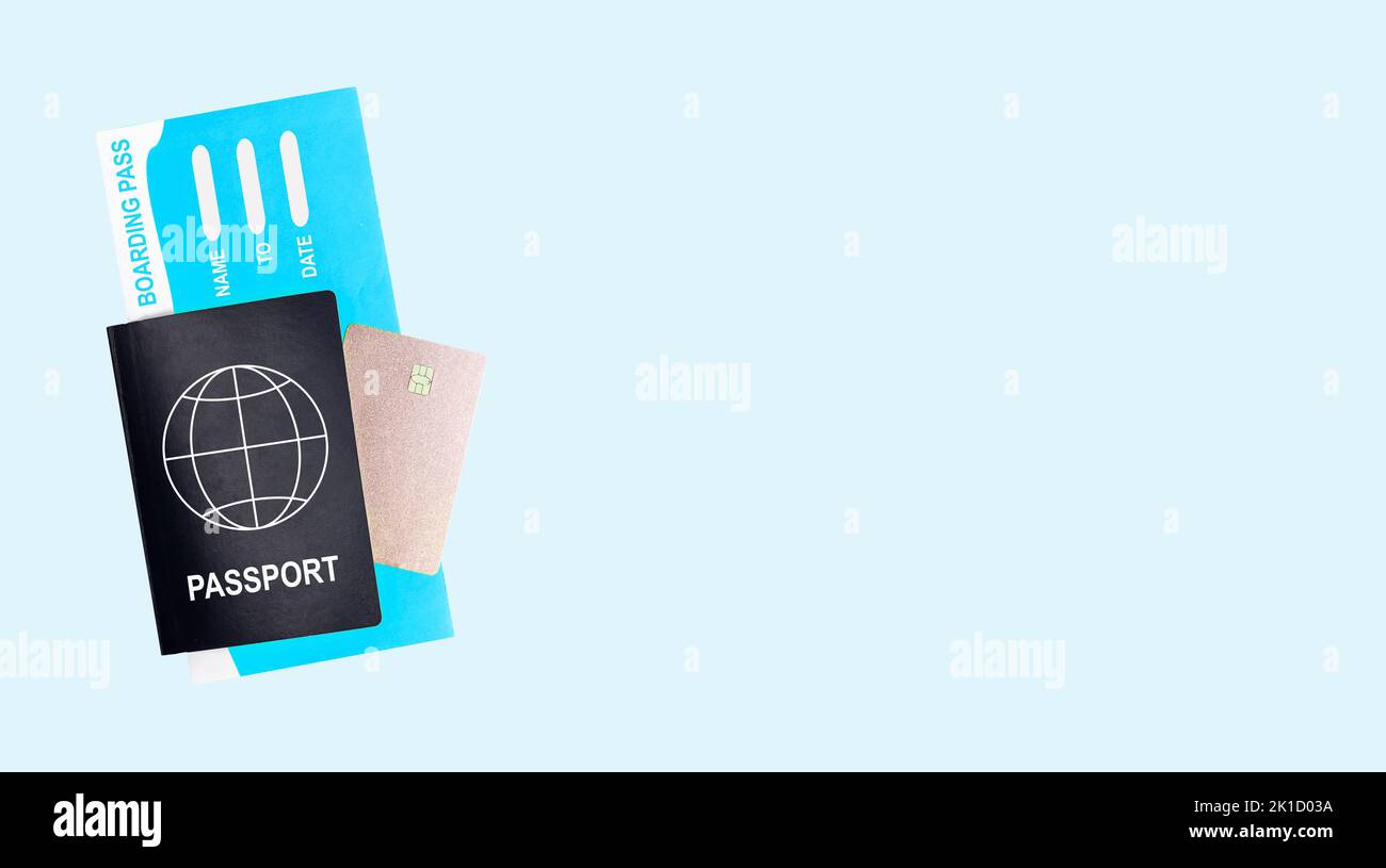 Banner for tourism ad with copy space. Abstract global passport Id ...