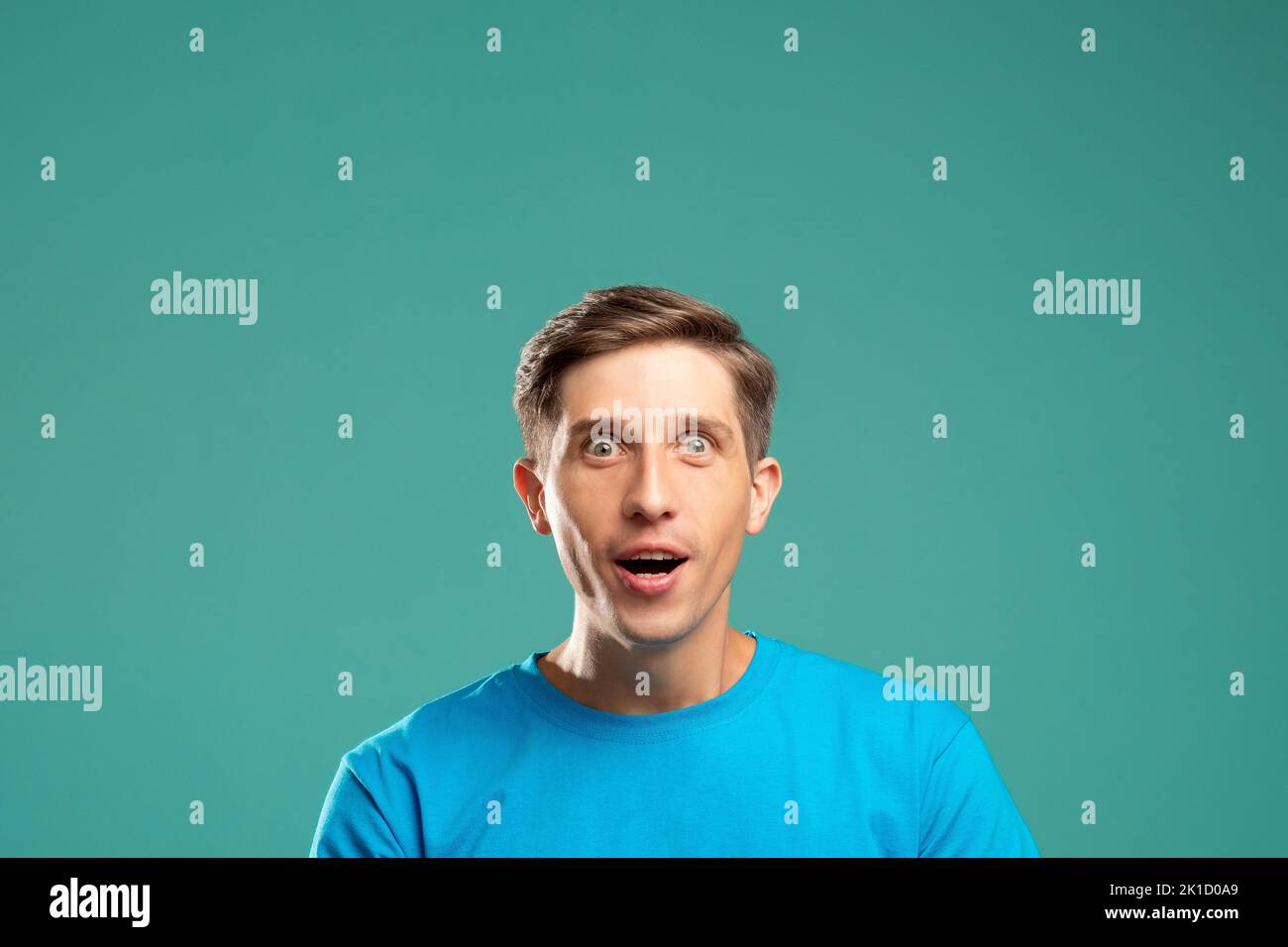 Shocked male portrait Unbelievable information. Wow effect. Inspired ...