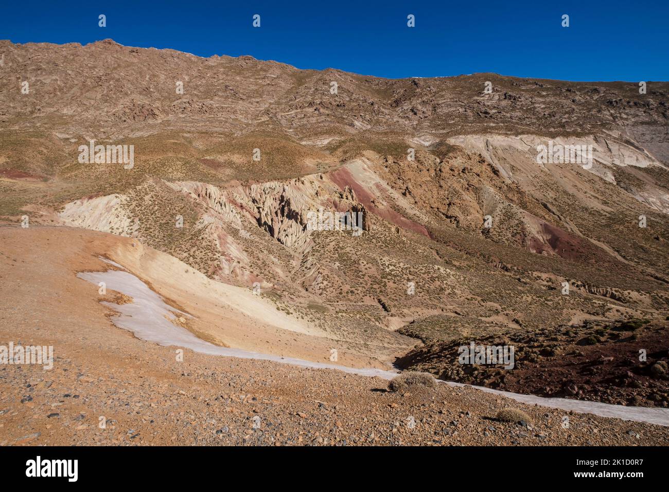slope eroded by the dumping of the Plateau de Tarkeddit, MGoun trek ...