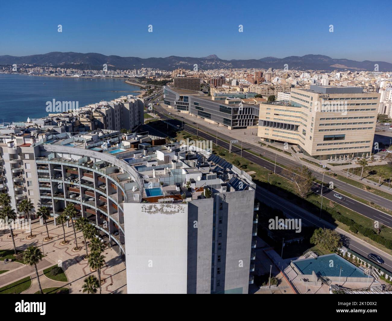 apartment building on the seafront, Es Molinar, Palma, Mallorca, Spain ...