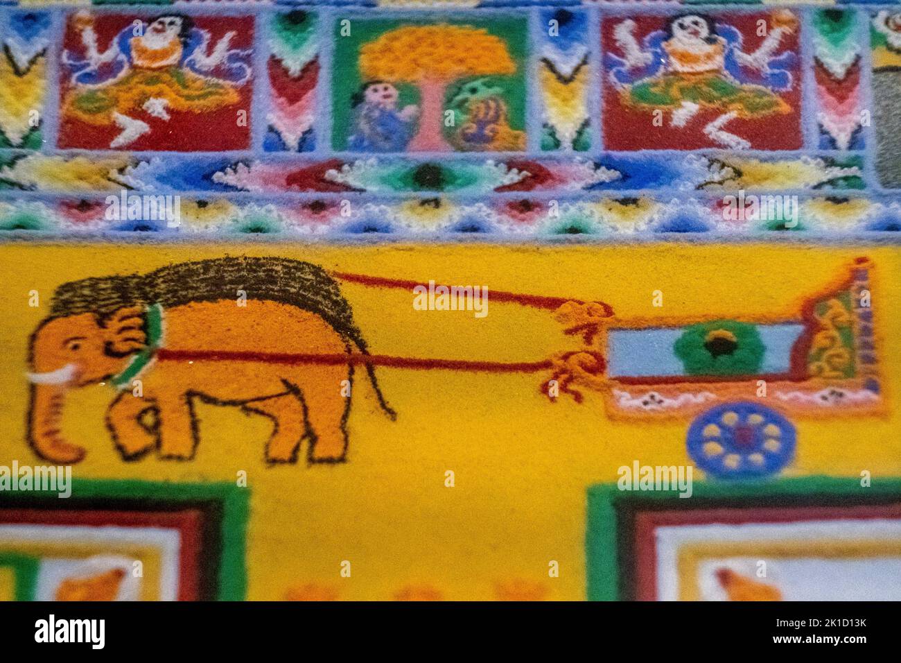elephant-drawn chariot, Kalachakcra buddhist mandala, Dalai Lama gift ...