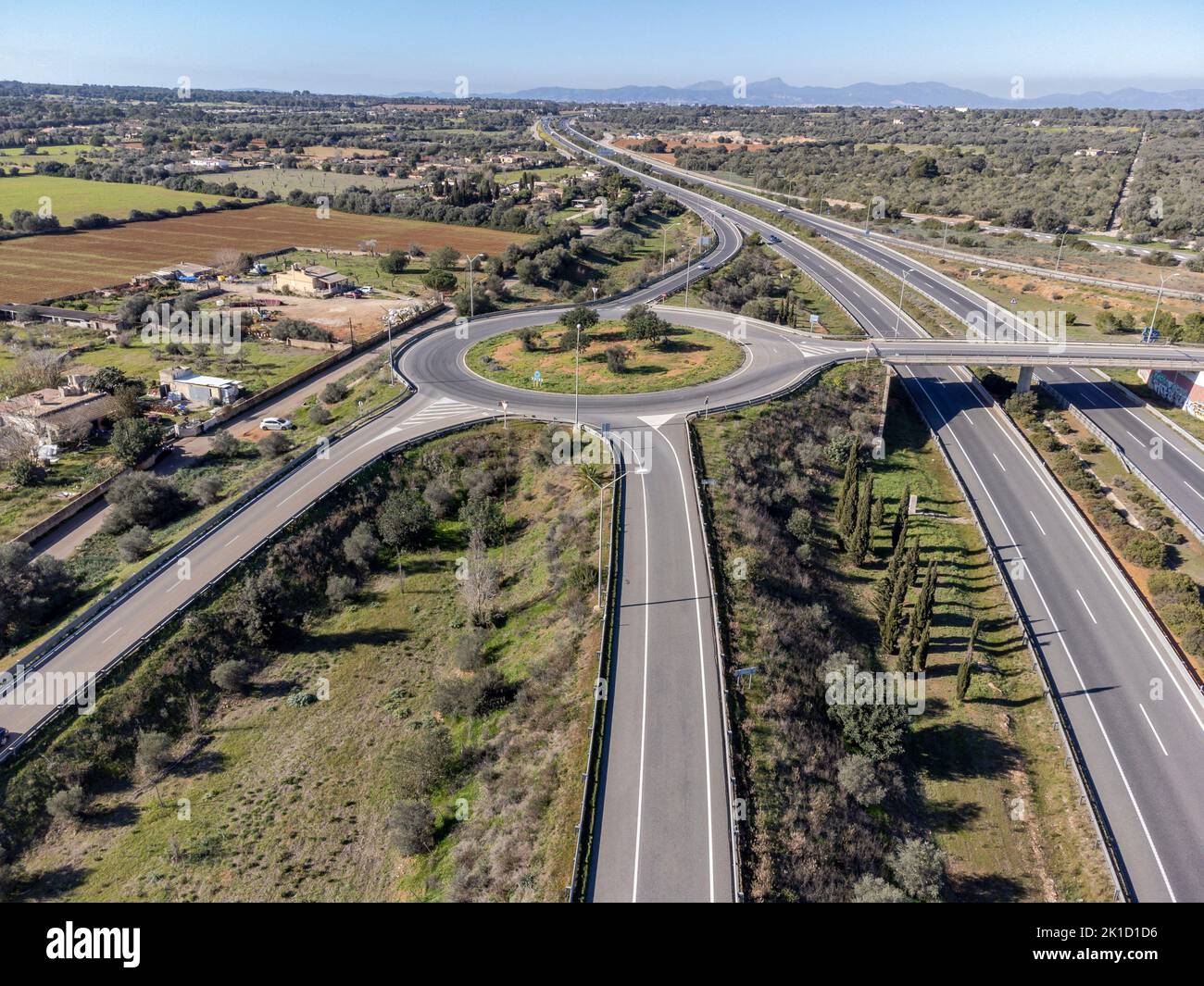 Ma-19 motorway and Son Noguera industrial estate roundabout, Llucmajor ...