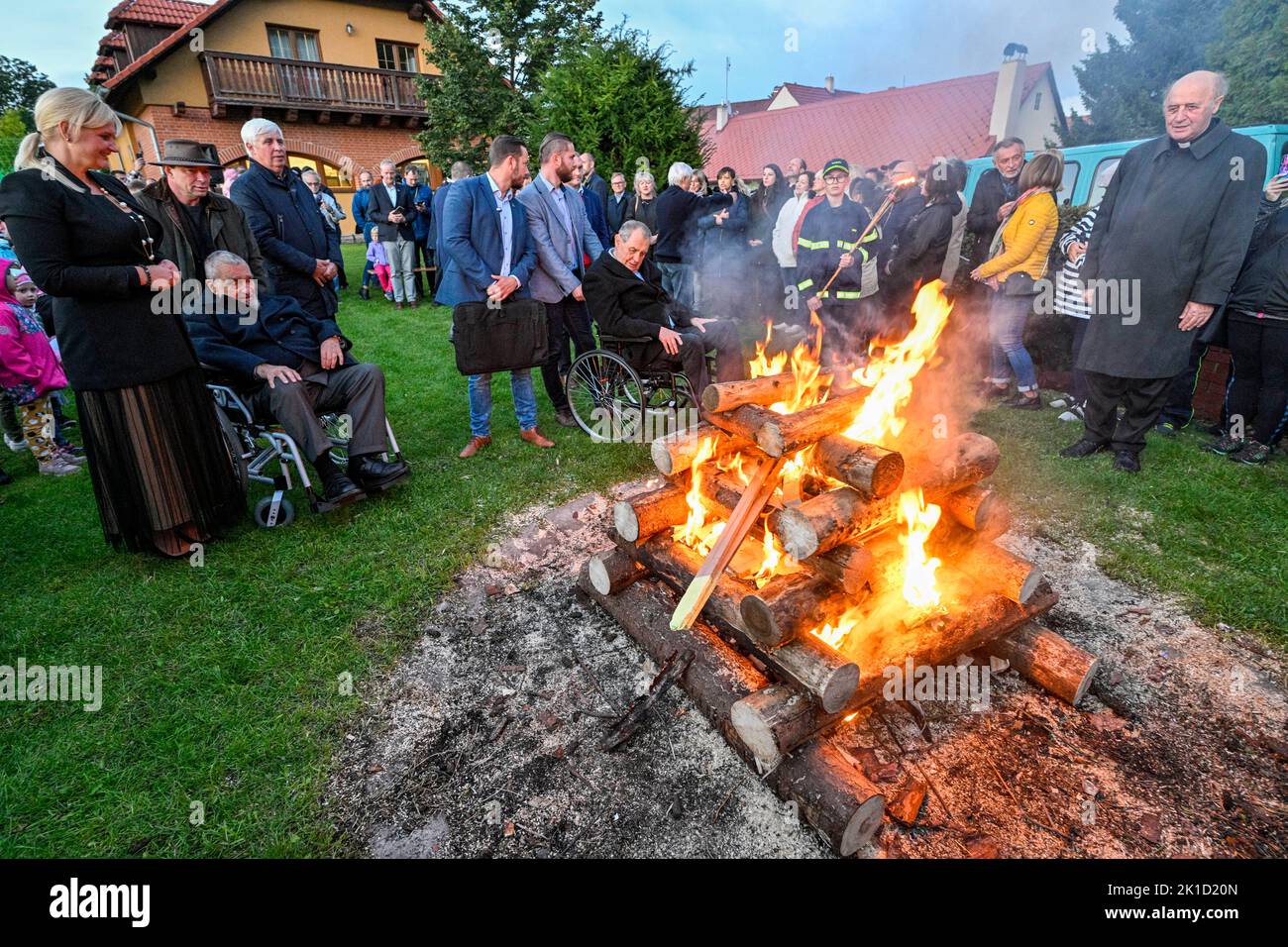 The tradition of lighting the masaryk fire hi-res stock photography and ...
