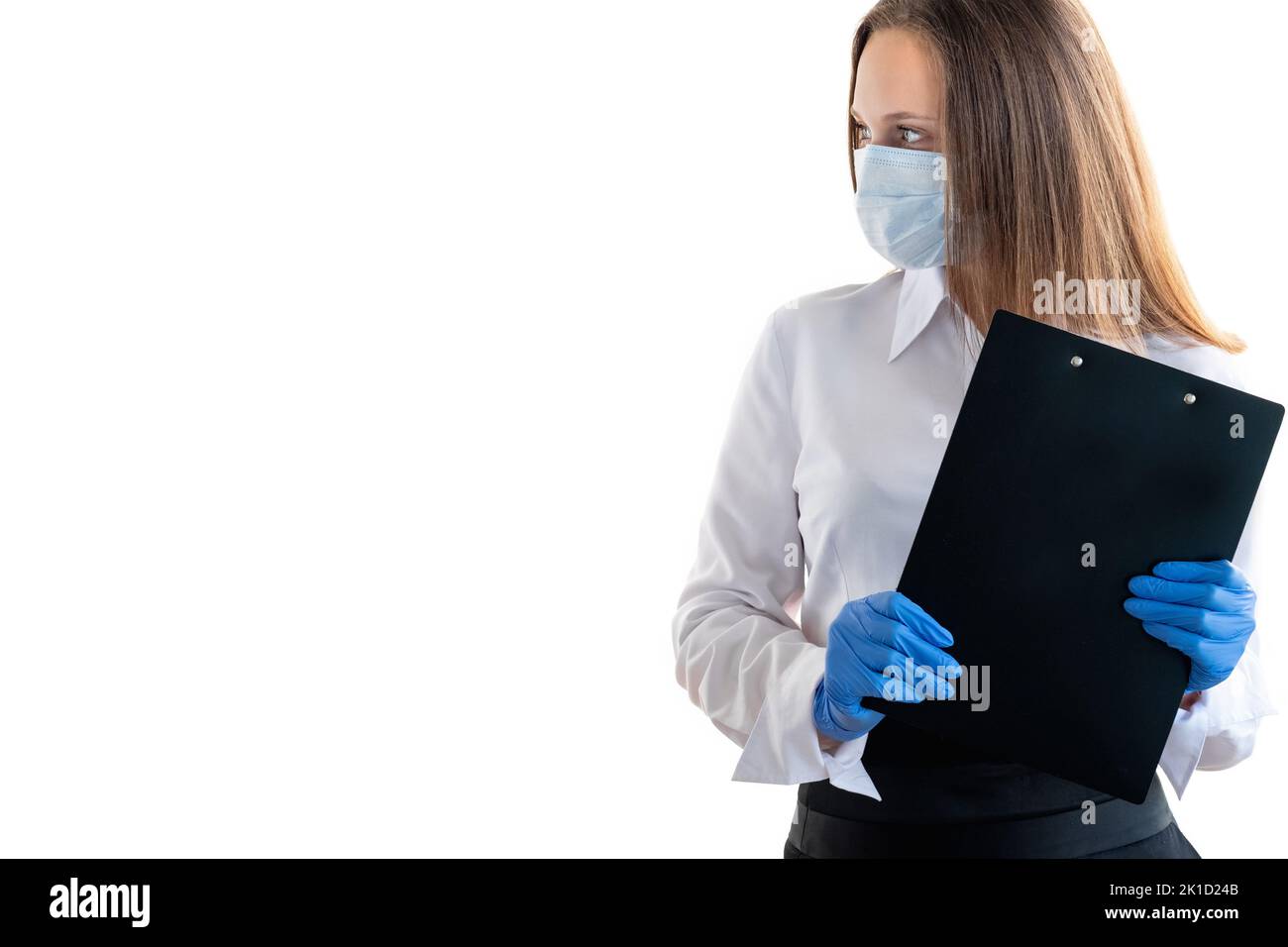 Business woman. Work presentation. Quarantine restriction. Sales ...