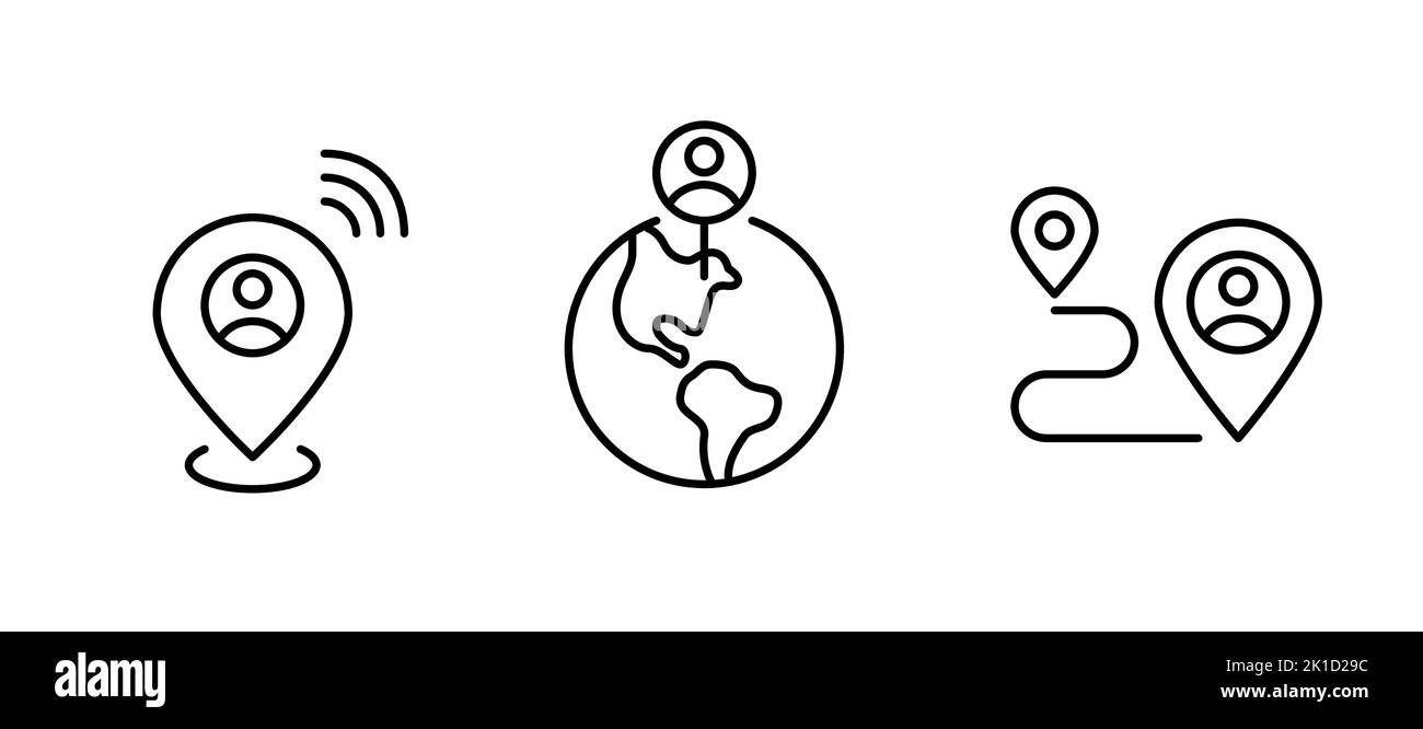 Set of map pointers showing personal device location. Pin on Earth ...