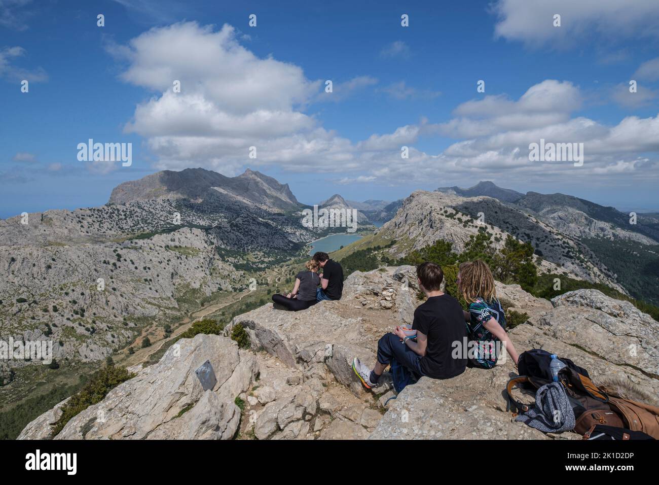 people at the top of LOfre, 1093 mts, Three Thousand Route, (Tres Mils ...