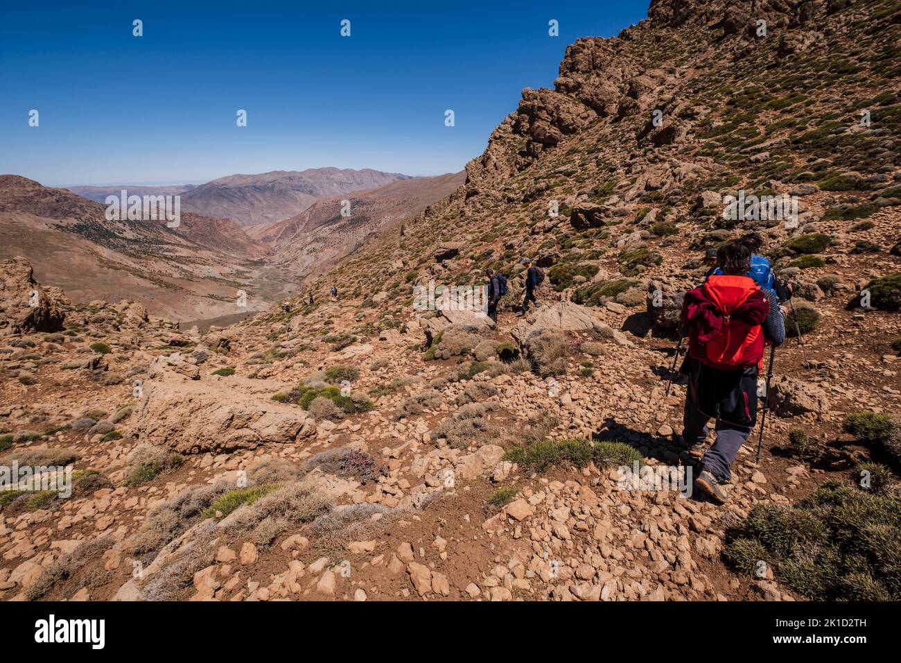 trail to Azib Ikkis via Timaratine, MGoun trek, Atlas mountain range ...