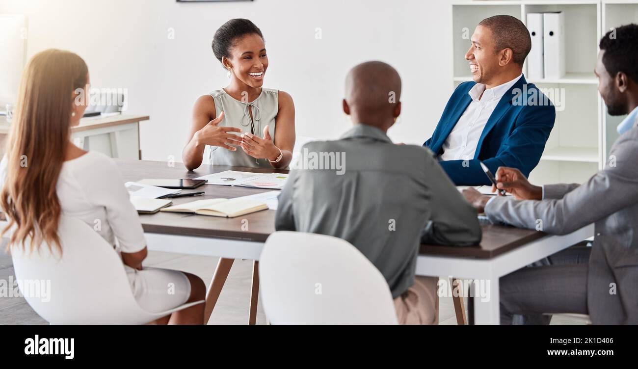 Meeting, planning and strategy of business woman, team leader or ...